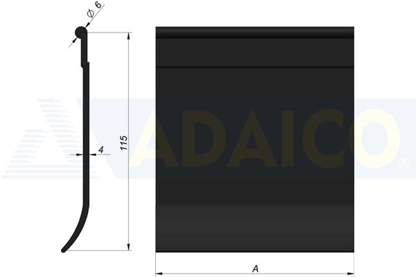 PVC profiili, rulla 56 m x115 mm - Oy Parlok Trading AB