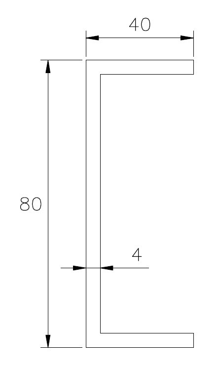 U-profiili 40x80x40x4 mm - Oy Parlok Trading AB